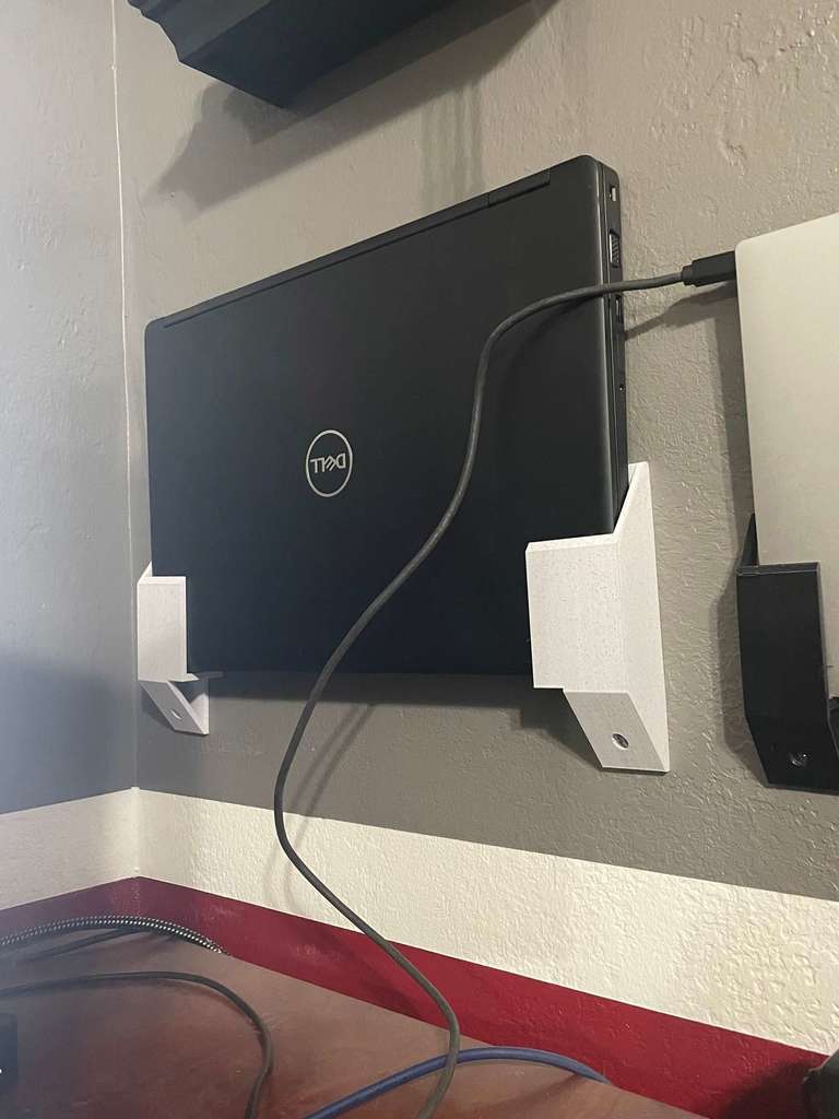 Laptop Vertical Wall Mount - Wider by steinerk - Thingiverse